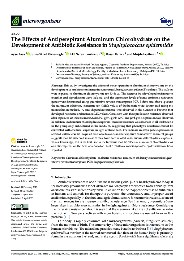 (PDF) The Effects of Antiperspirant Aluminum Chlorohydrate on the ...