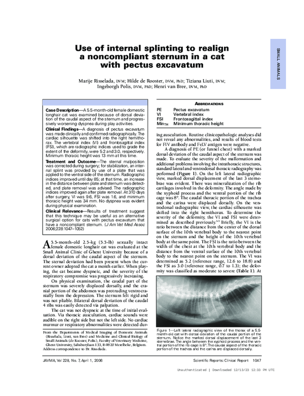 (PDF) Use of internal splinting to realign a noncompliant sternum in a ...