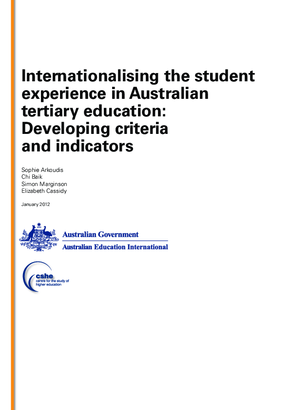 (PDF) Internationalising the student experience in Australian tertiary ...