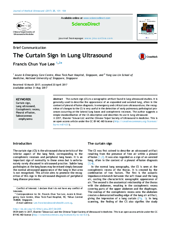 (PDF) The Curtain Sign in Lung Ultrasound