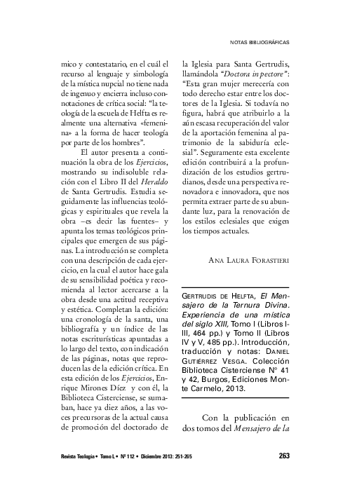 (PDF) GERTRUDIS DE HELFTA, El Mensajero de la Ternura Divina ...