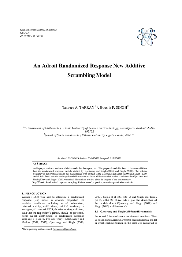 (PDF) An Improved New Additive Model