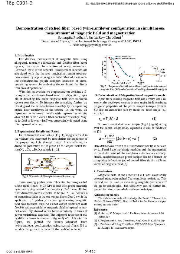 (PDF) Demonstration of etched fiber based twin-cantilever configuration in simultaneous ...