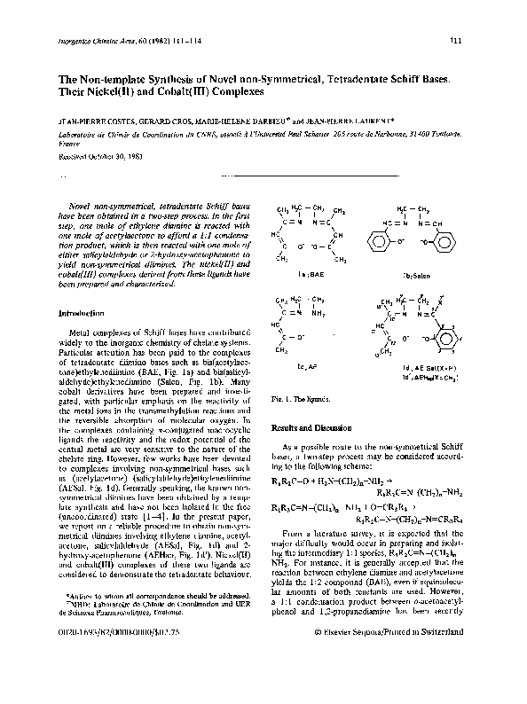 (PDF) Synthesis and Characterization of Schiff Bases