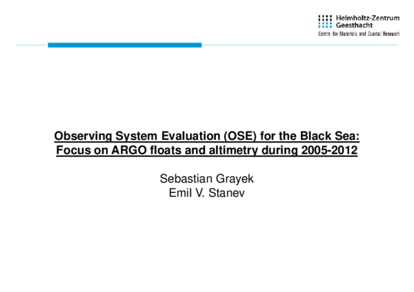 (PDF) Observing System Evaluation (OSE) for the Black Sea: Focus on ...