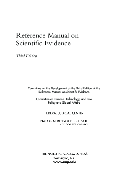 (PDF) Reference Manual on Scientific Evidence