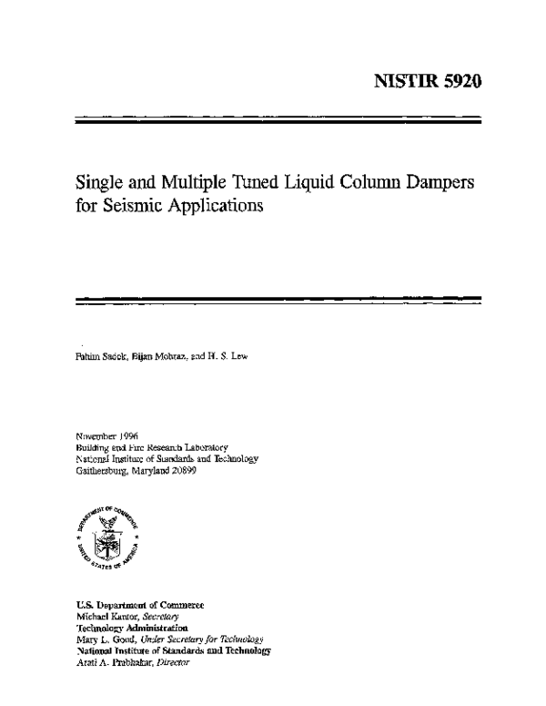 (PDF) Single and multiple tuned liquid column dampers for seismic ...