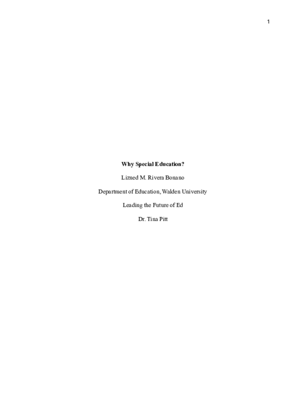 (PDF) Why Special Education?