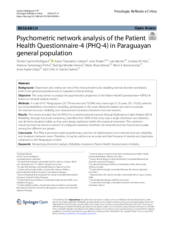 (PDF) Psychometric network analysis of the Patient Health Questionnaire ...