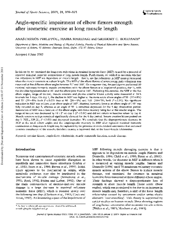 (PDF) Angle-specific impairment of elbow flexors strength after ...