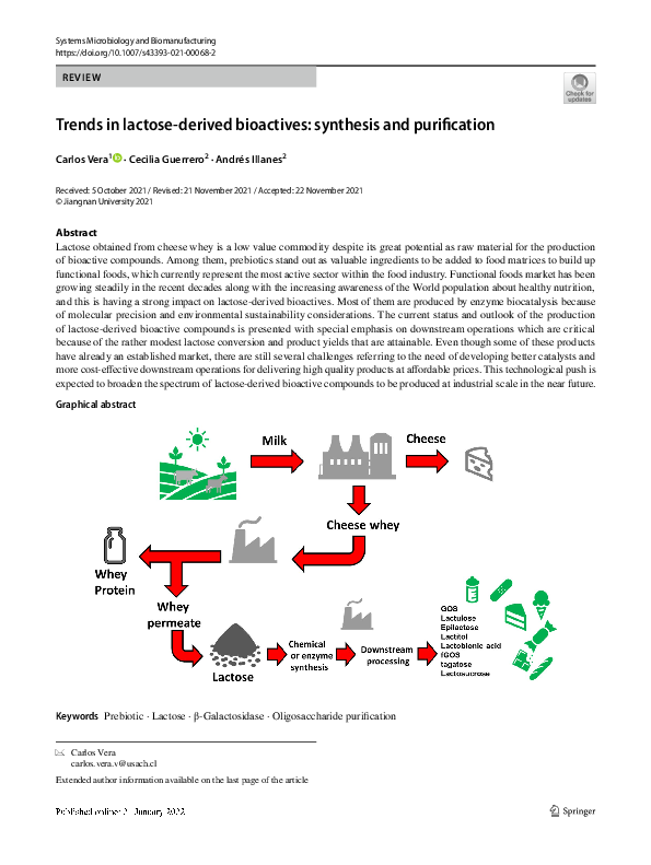 (PDF) Trends in lactose-derived bioactives: synthesis and purification