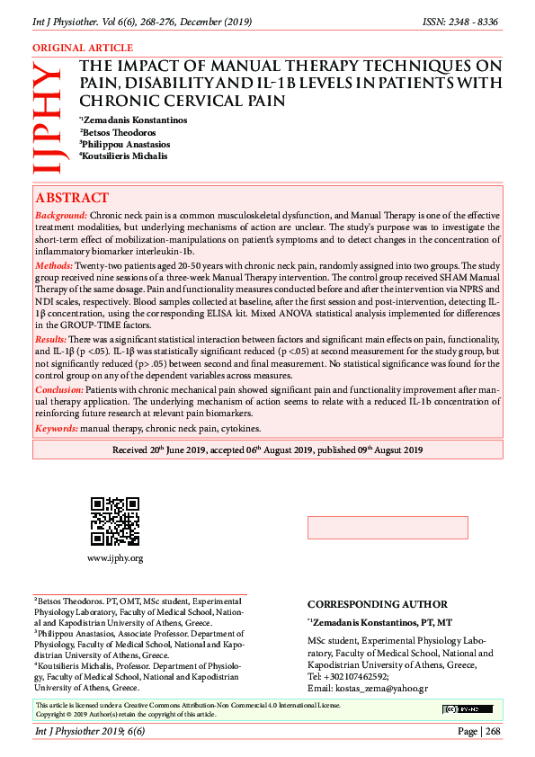(PDF) The impact of manual therapy techniques