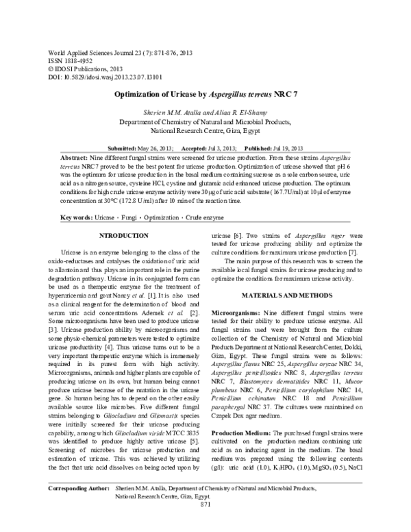 (PDF) Aspergillus terreus