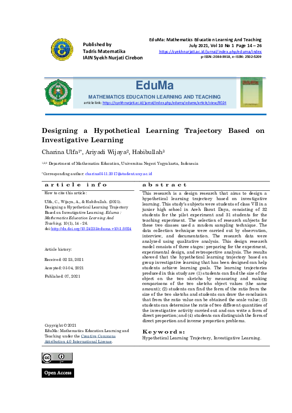 (PDF) Designing a Hypothetical Learning Trajectory Based on ...