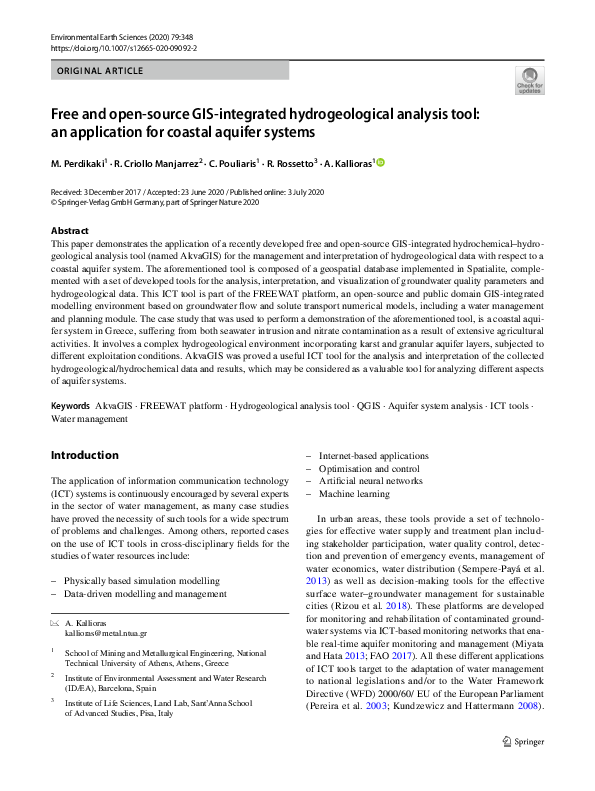 (PDF) Free and open-source GIS-integrated hydrogeological analysis tool ...