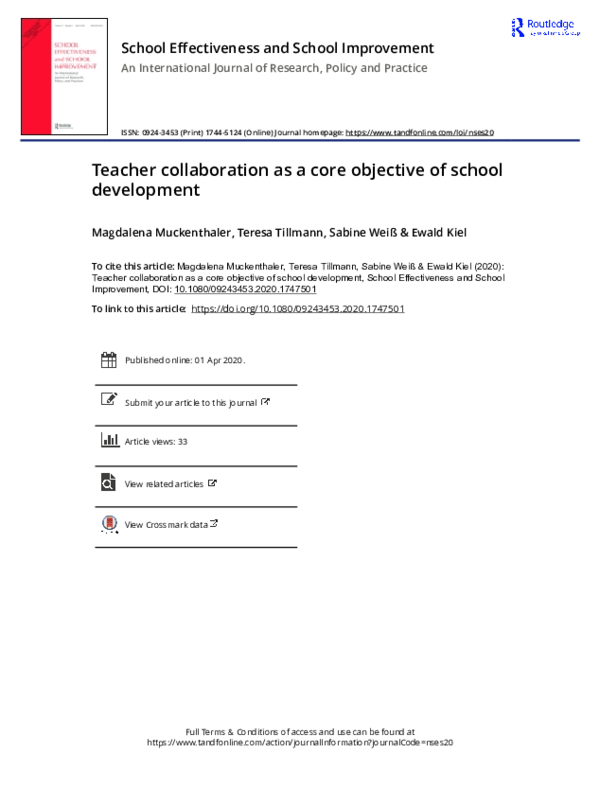 (PDF) Collaboration Patterns in Teacher Development