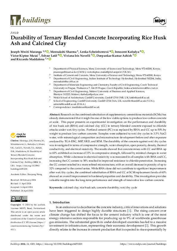 (PDF) Durability of Ternary Blended Concrete Incorporating Rice Husk ...