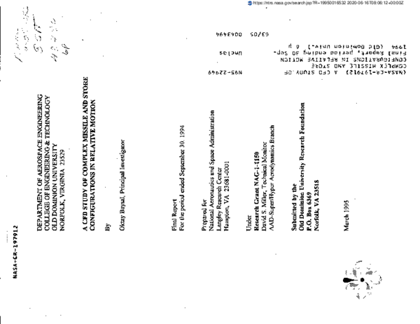 (PDF) A CFD study of complex missile and store configurations in ...