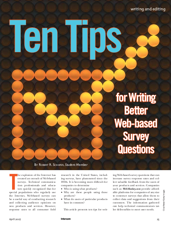 (PDF) Ten Tips to Write Better Web-Based Survey Questions
