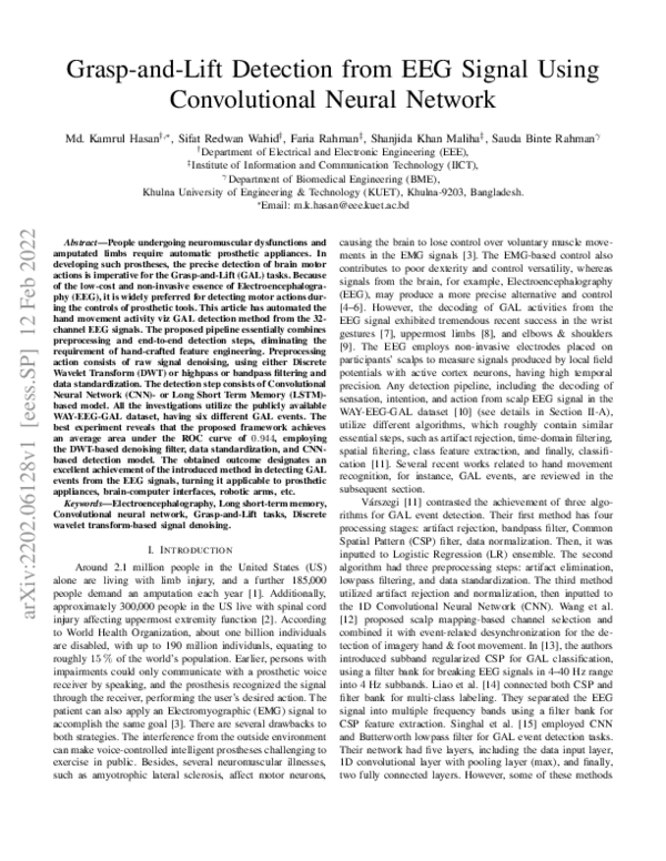 (PDF) Grasp-and-Lift Detection from EEG Signal Using Convolutional Neural Network