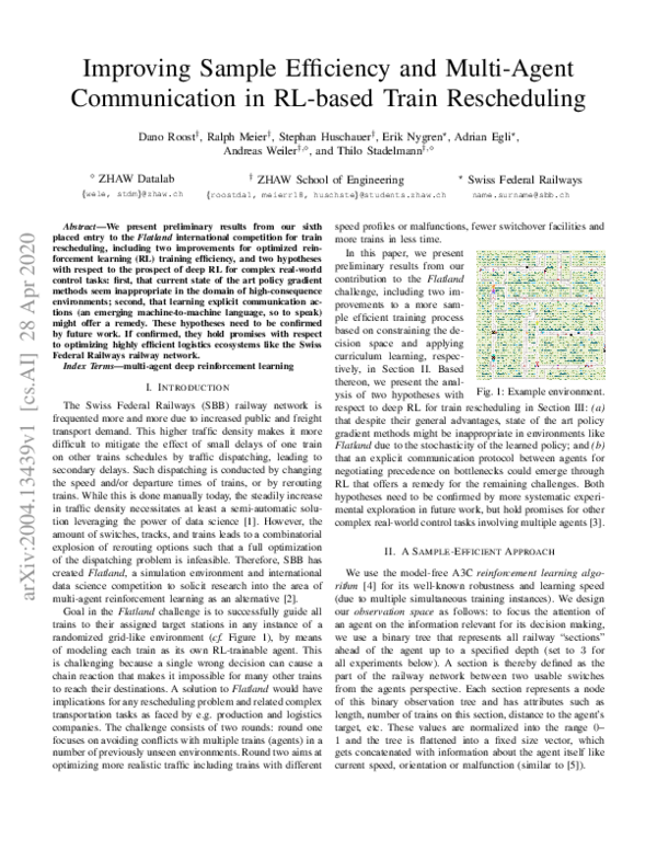 (PDF) Enhancing RL Efficiency in Train Rescheduling