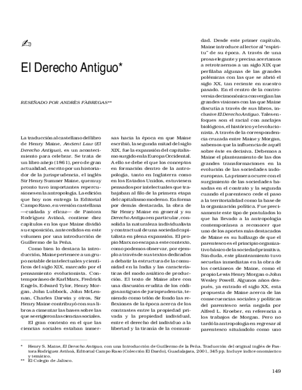 (PDF) El Derecho Antiguo, de Henry S. Maine