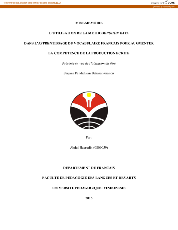 (PDF) Mini-Memoire L’Utilisation De La Methodepohon Kata Dans L ...