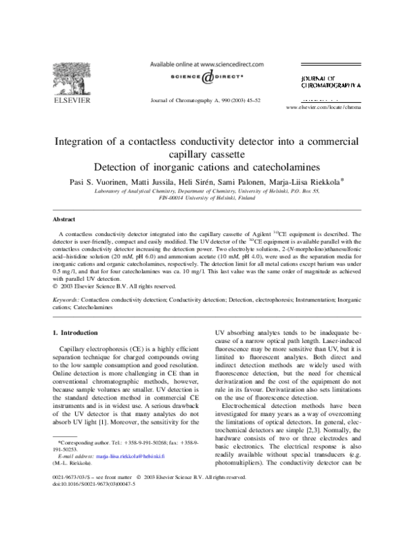 (PDF) Integration of a contactless conductivity detector into a ...