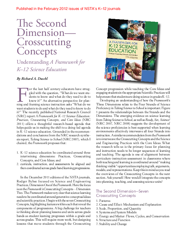 (PDF) The Second Dimension-Crosscutting Concepts: Understanding a ...