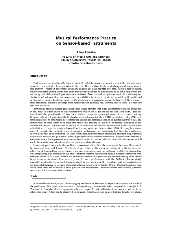 (PDF) Musical performance practice on sensor-based instruments