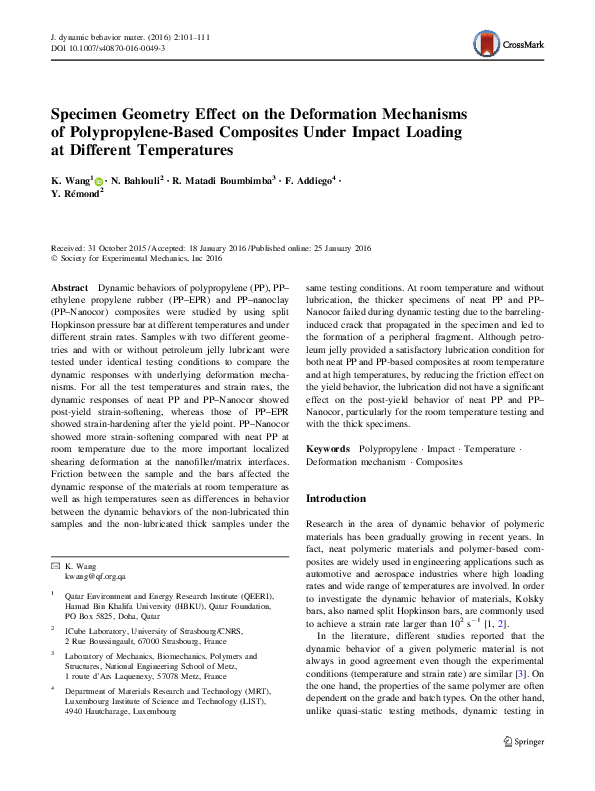 (PDF) Specimen Geometry Effect on the Deformation Mechanisms of ...