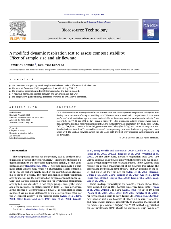 (PDF) A modified dynamic respiration test to assess compost stability ...