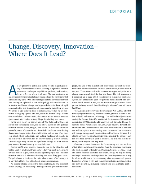 (PDF) Change, Discovery, Innovation—Where Does It Lead?