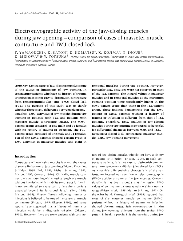 (PDF) Electromyographic activity of the jaw-closing muscles during jaw ...