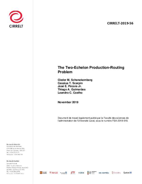 (PDF) The two-echelon production-routing problem | Cassius Scarpin - Academia.edu