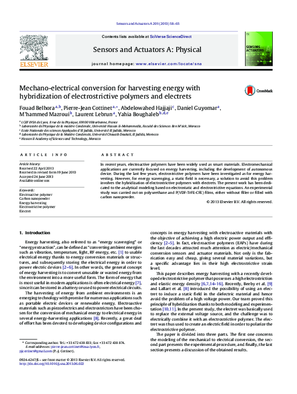 (PDF) Mechano-electrical conversion for harvesting energy with ...