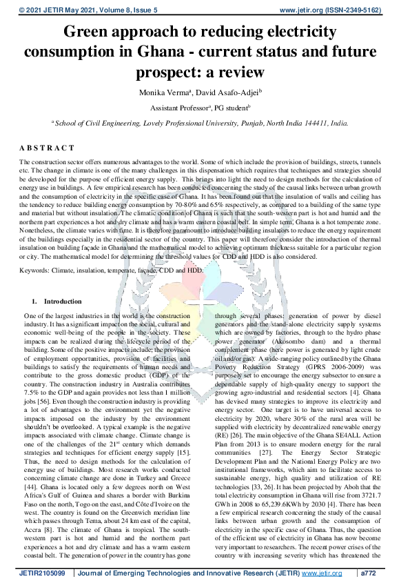 (PDF) Green approach to reducing electricity consumption in Ghana ...