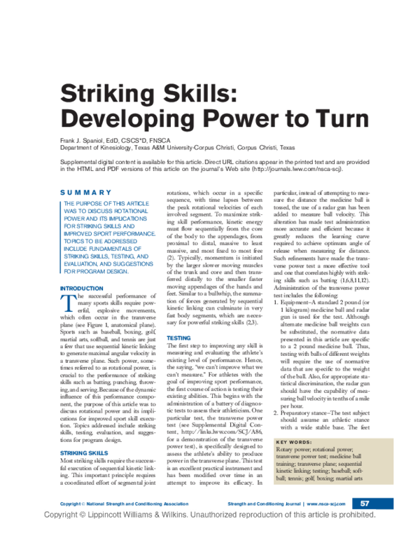 (PDF) Striking Skills