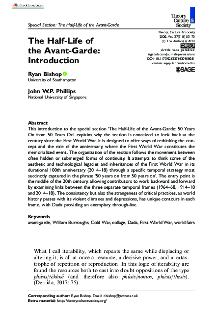 (PDF) The Half-Life of the Avant-Garde: Introduction