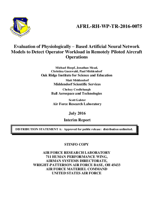 (PDF) Evaluation of Physiologically-Based Artificial Neural Network Models to Detect Operator ...
