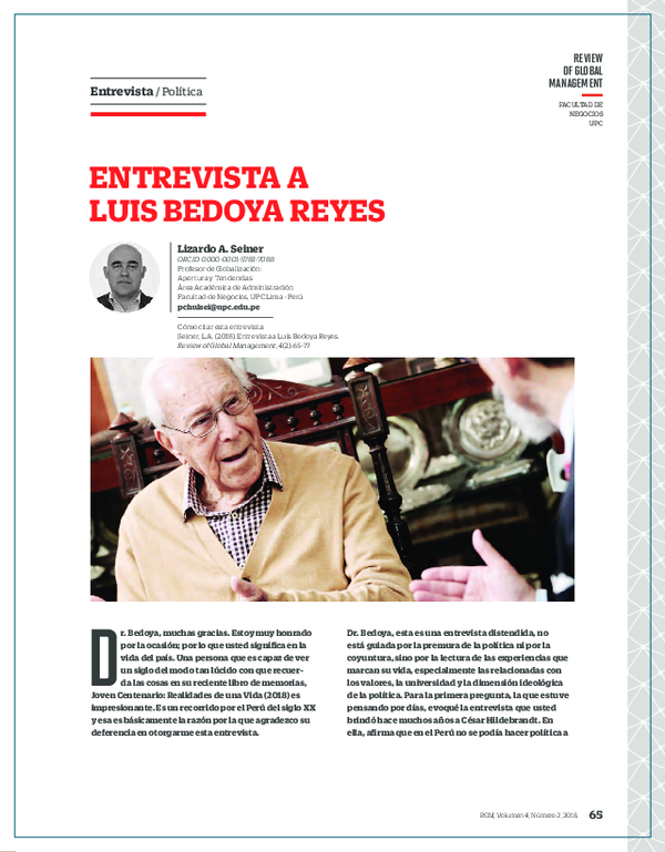 (PDF) Entrevista a Luis Bedoya Reyes