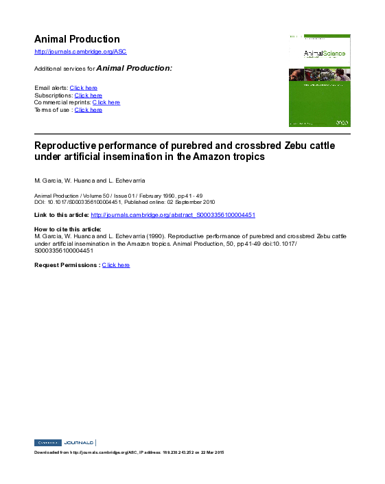 (PDF) Reproductive performance of purebred and crossbred sows