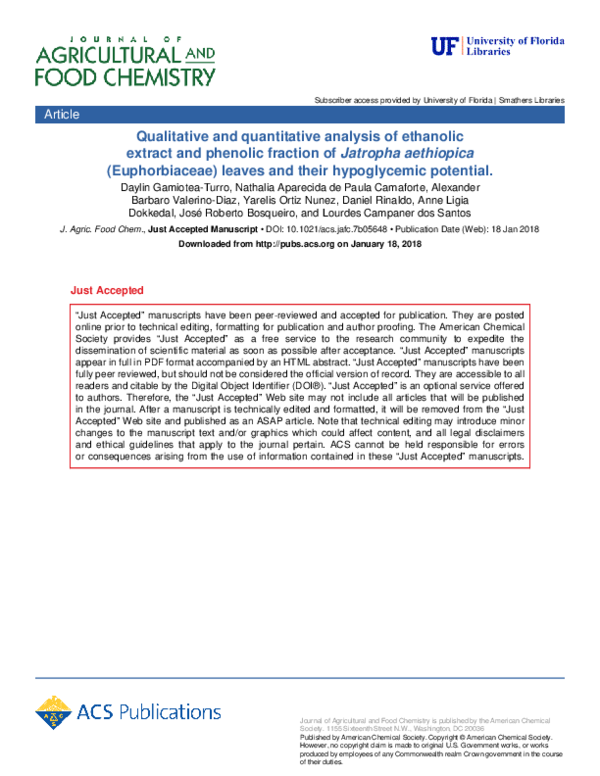 (PDF) Qualitative and Quantitative Analysis of Ethanolic Extract and Phenolic Fraction of ...