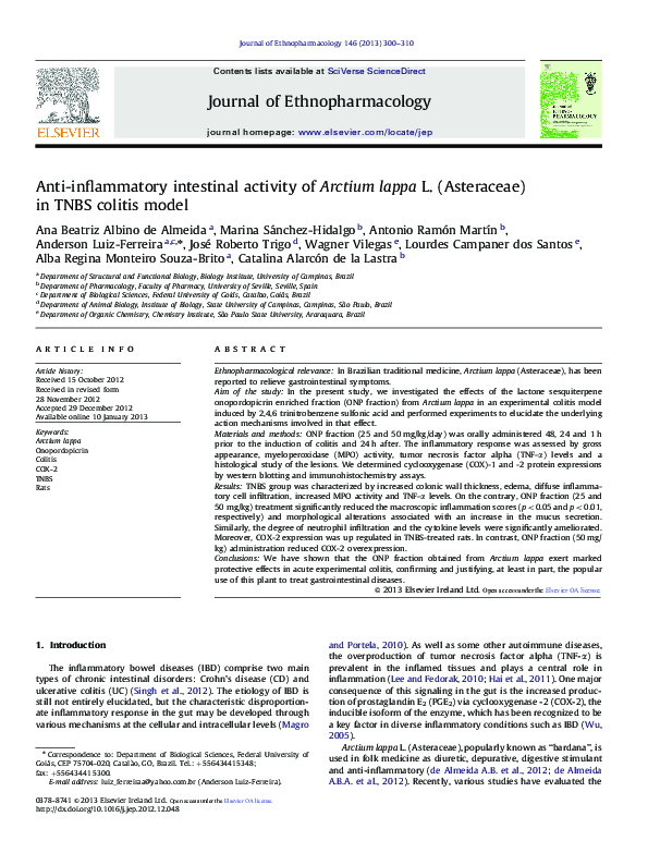 (PDF) Anti-inflammatory intestinal activity of Arctium lappa L ...