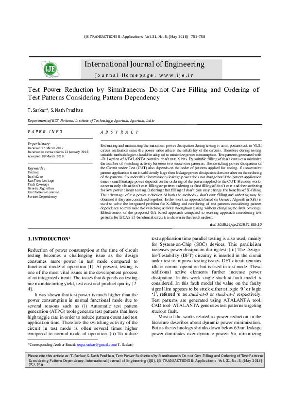 (PDF) Test Power Reduction by Simultaneous Don’t Care Filling and ...