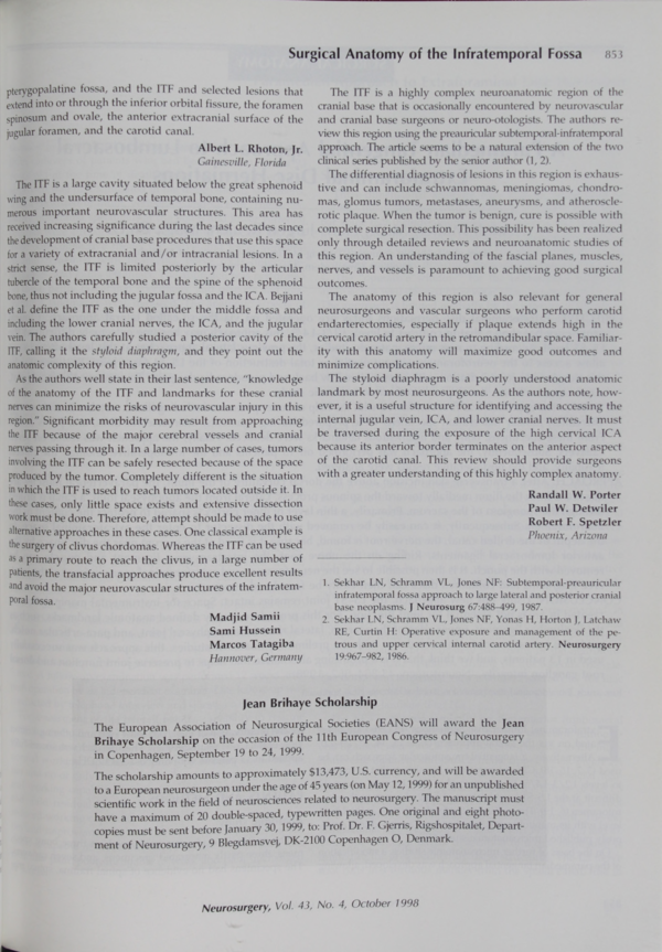 (PDF) Surgical Anatomy of the Infratemporal Fossa: The Styloid ...
