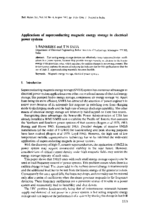 (PDF) Applications of superconducting magnetic energy storage in ...