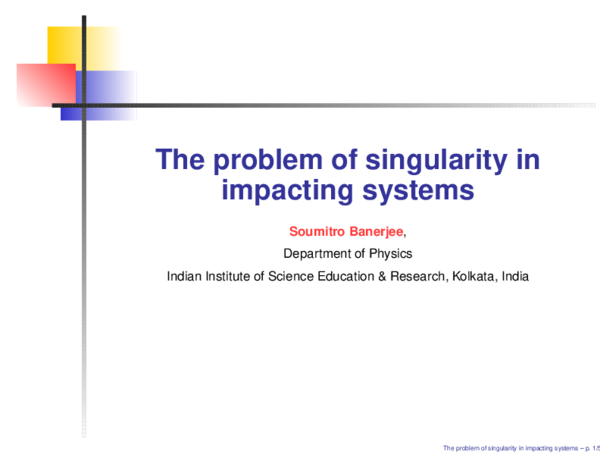 (PDF) The problem of singularity in impacting systems