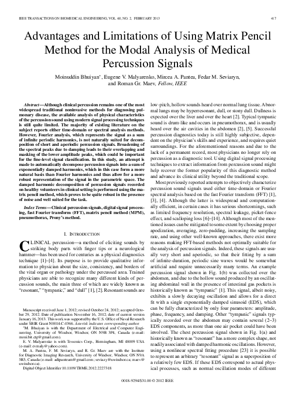 (PDF) Advantages and Limitations of Using Matrix Pencil Method for the ...