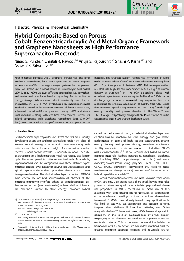 (PDF) Hybrid Composite Based on Porous Cobalt-Benzenetricarboxylic Acid ...